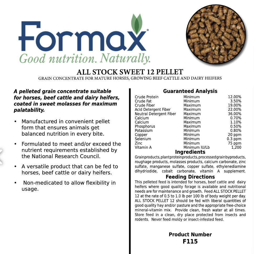 Formax All Stock Sweet 12 Pellet – Kent's Feed Barn